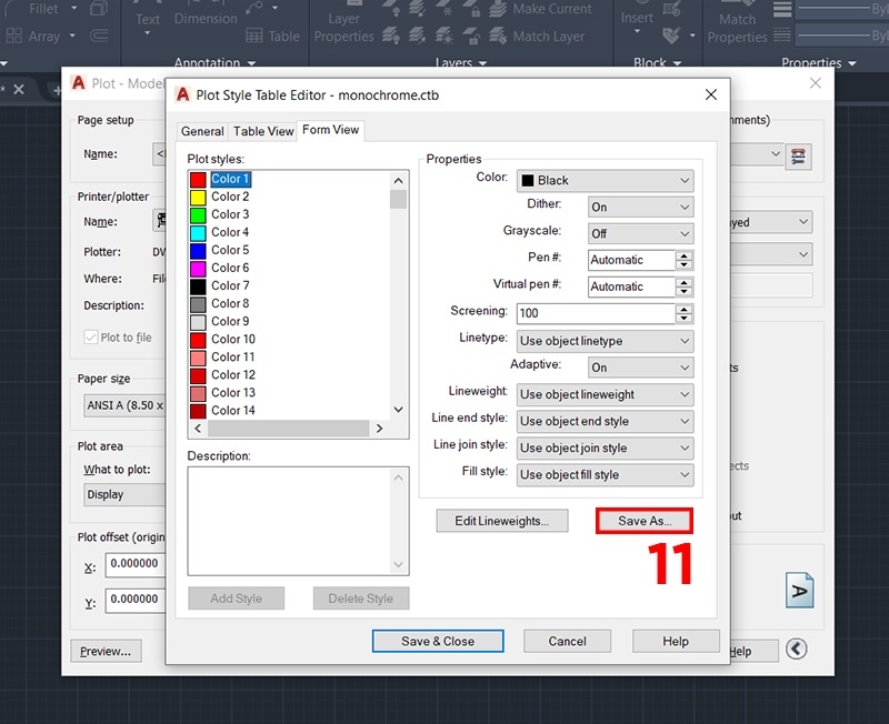 Chia sẻ cách tạo Plot Style trong CAD đơn giản, hiệu quả cao